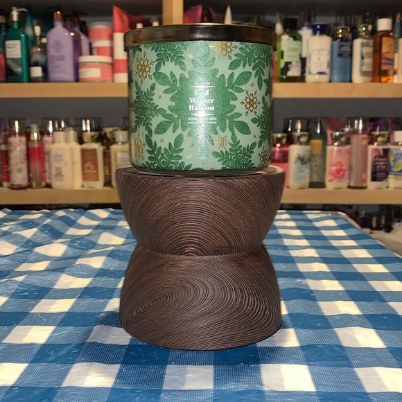 Bath & Body Works | Accents | Bath Body Works Woodgrain Pedestal 3wick ...